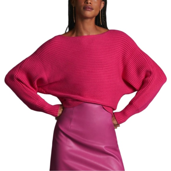 Anthropologie | Sweaters | Anthropologie Pink Ribbed Pullover Sweater ...
